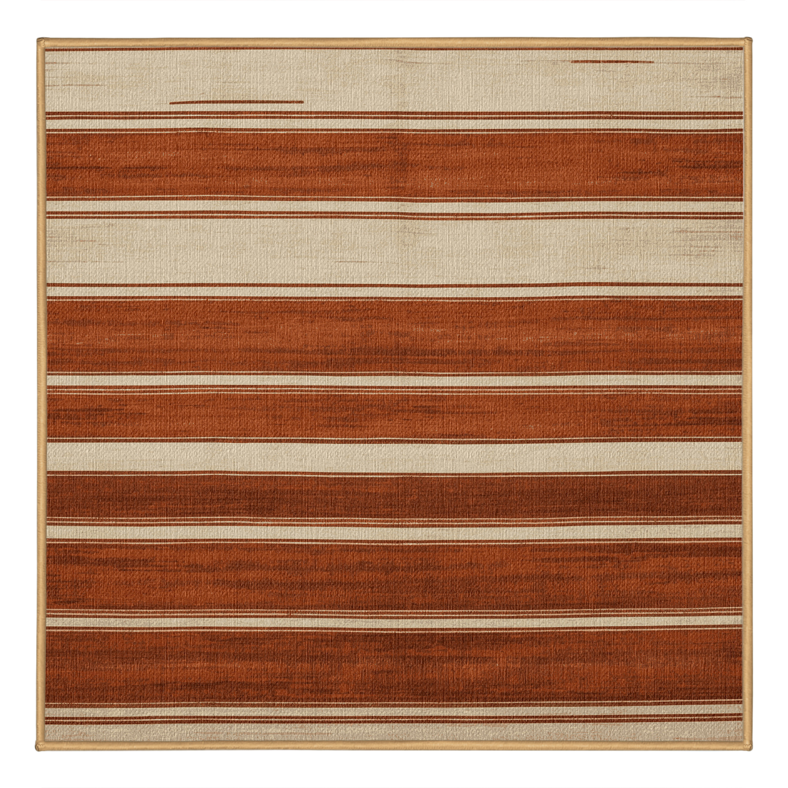 Hokku Designs Washable Rust Cream Striped Area Rug | Wayfair