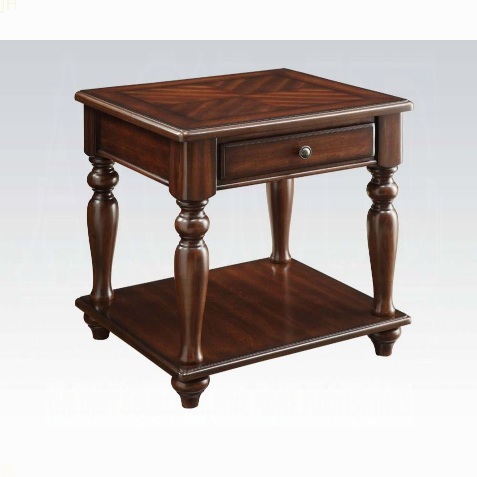 Canora Grey Walnut 1-Drawer End Table With Shelf | Wayfair