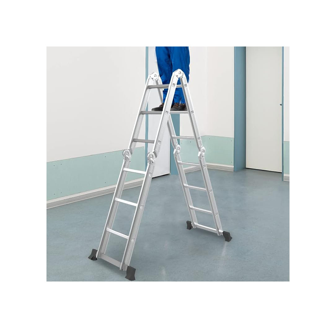 Brayden Studio 7-in-1 Folding Step Ladder,Multi-Purpose Aluminium ...