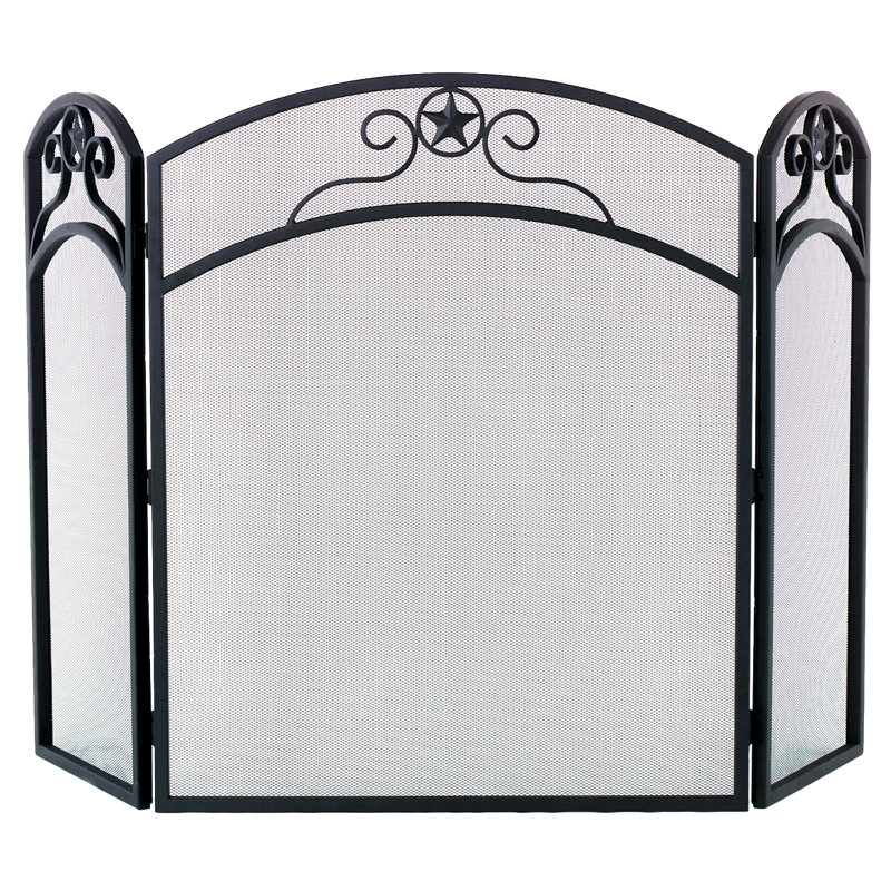 Winston Porter Ligeia 3 Panel Steel Fireplace Screen | Wayfair