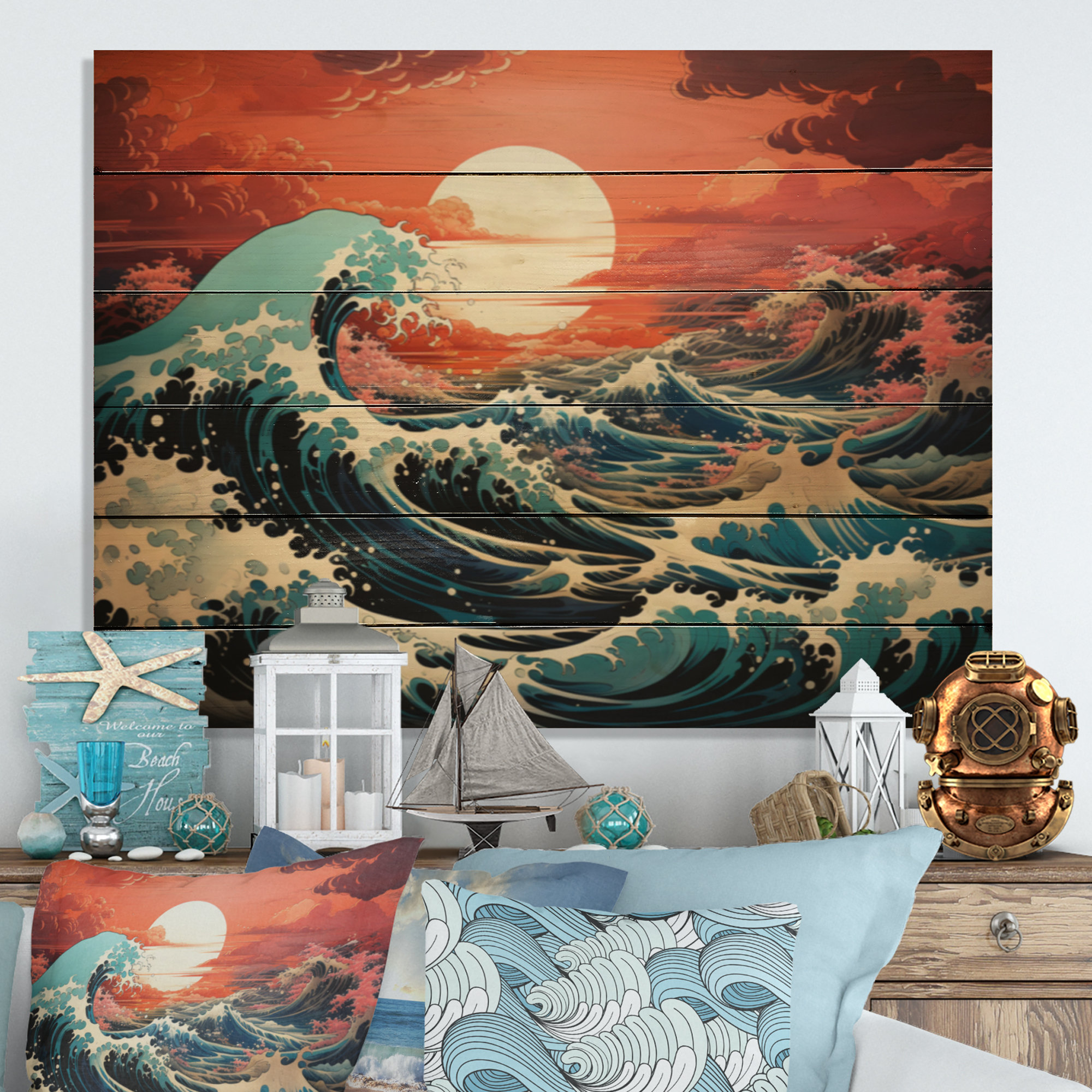 Dovecove Hardrick Dramatic Ocean Waves I On Wood Print - Wayfair Canada