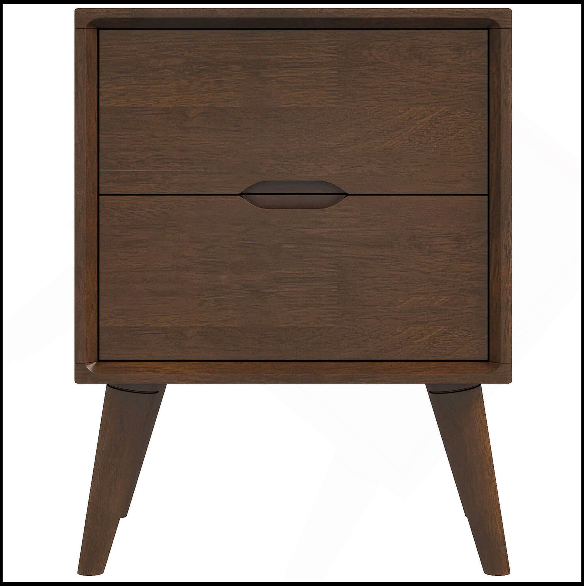 Red Barrel Studio® Brown Night Stand With 2 Drawers | Wayfair