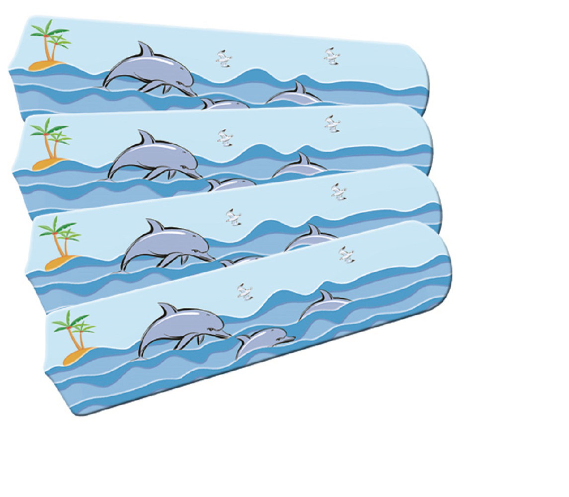 Ceiling Fan Designers Kids Playful Dolphins 16" Blade | Wayfair