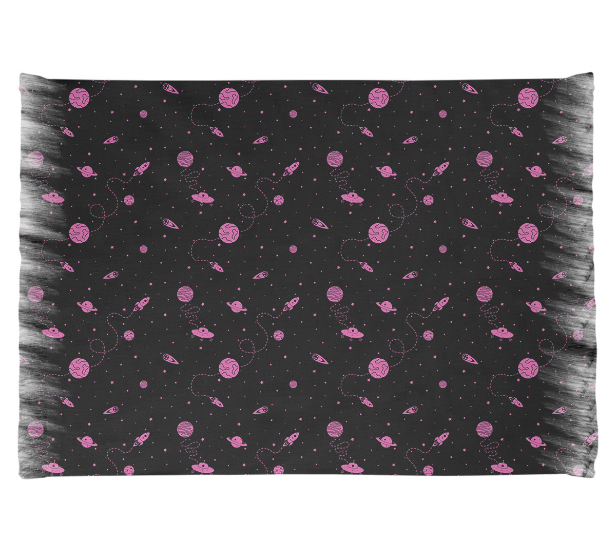 East Urban Home Mcguigan Outer Space Black/Pink Area Rug | Wayfair