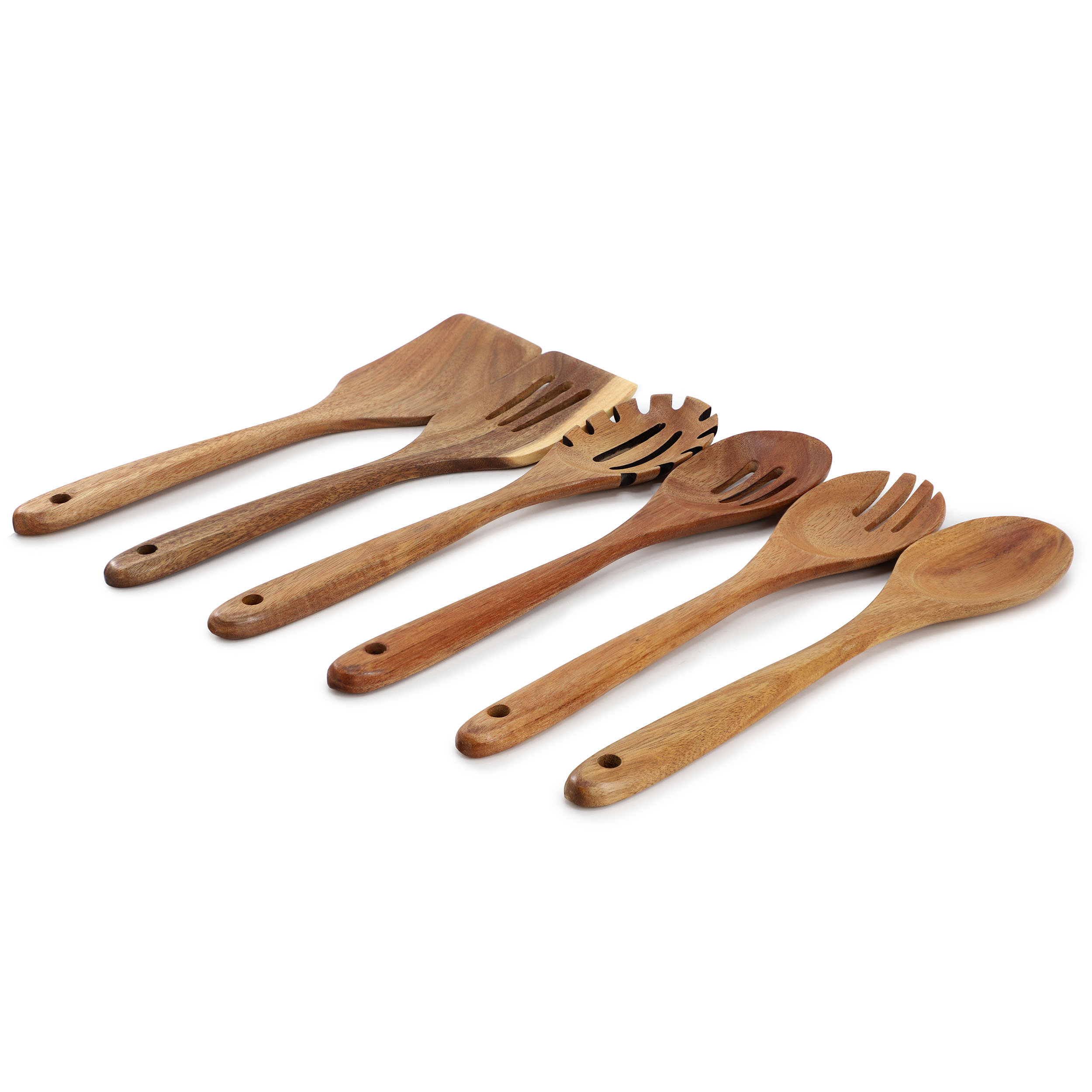 Ophelia & Co. Assorted 6 Piece Cooking Tool Set in Acacia Wood | Wayfair