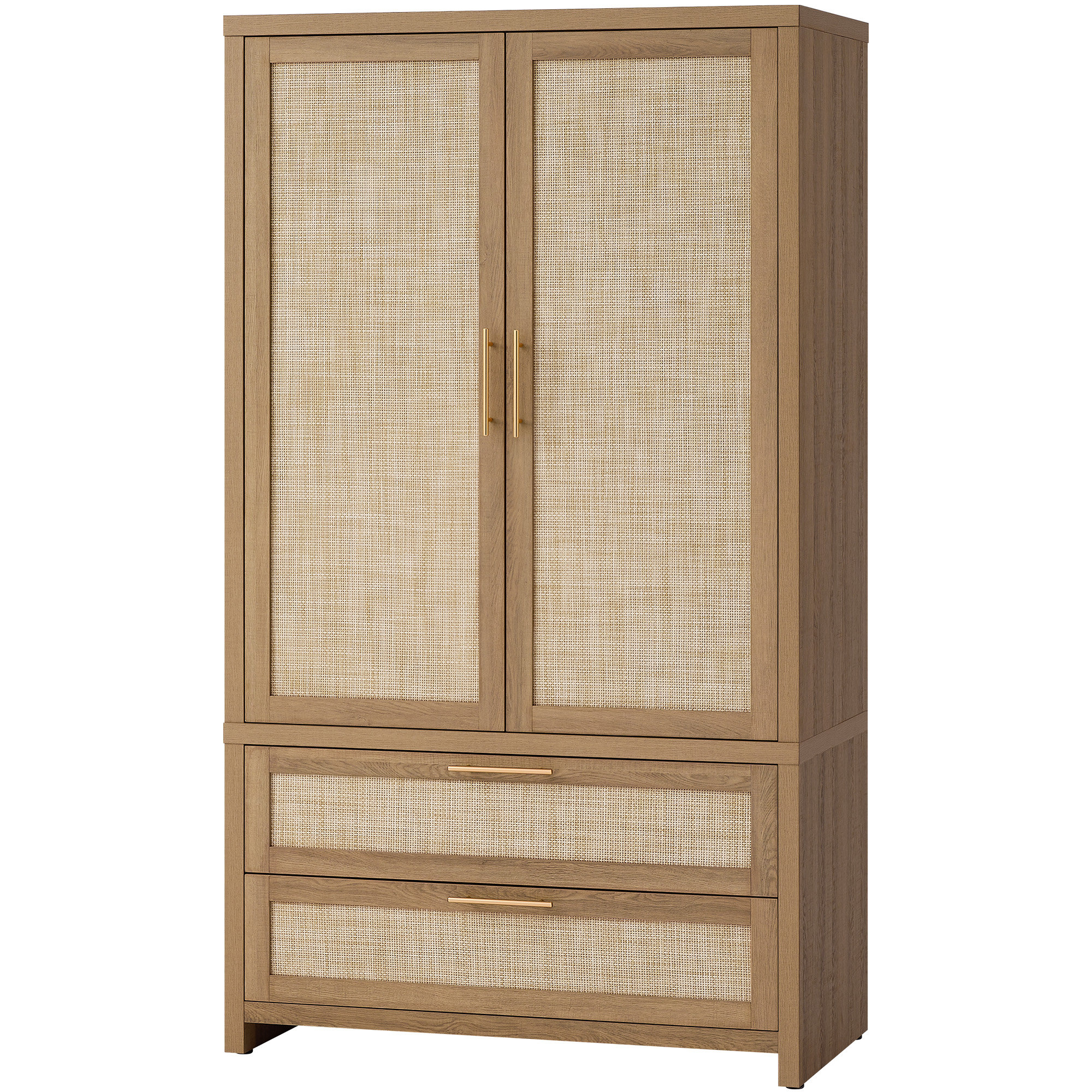 Dakota Fields 70.86'' H Bohemian - Inspired Rattan Armoire With ...