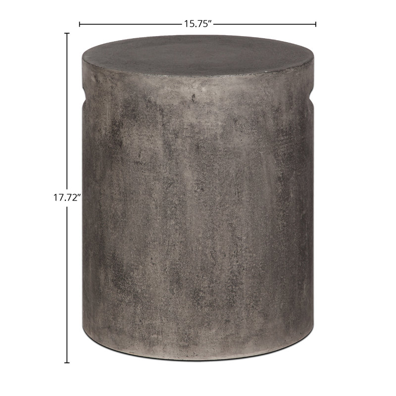 Wade Logan® Camon 100% Concrete Drum End Table | Wayfair