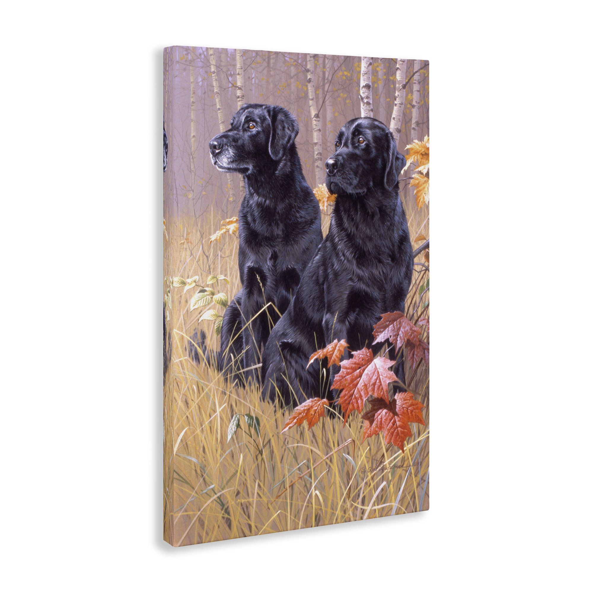 Winston Porter Autumnal Black Dogs Canvas Wall Art by Rod Lawrence ...