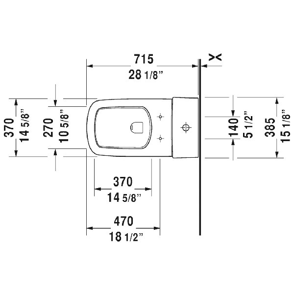 Duravit DuraStyle 1.28 GPF Elongated Comfort Height Floor Mounted One ...
