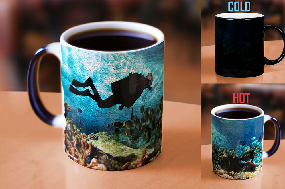Latitude Run® Elverson Under Water Ocean Coral Reef Scuba Diver Mugs ...