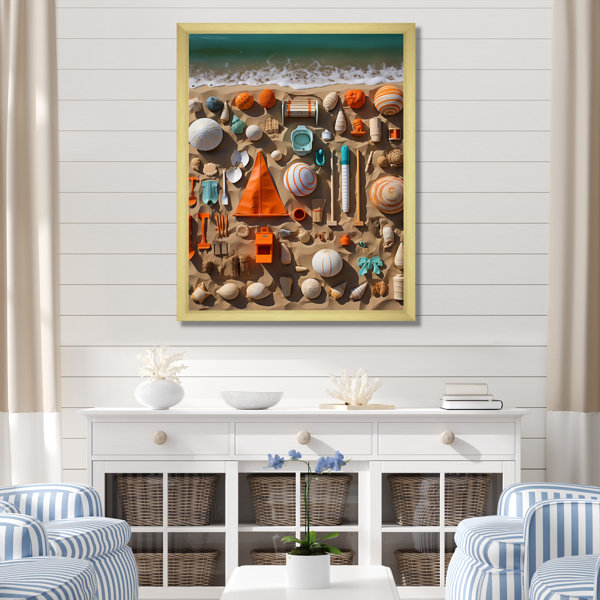 Red Barrel Studio® Beach Toys Collage I On Canvas Print | Wayfair