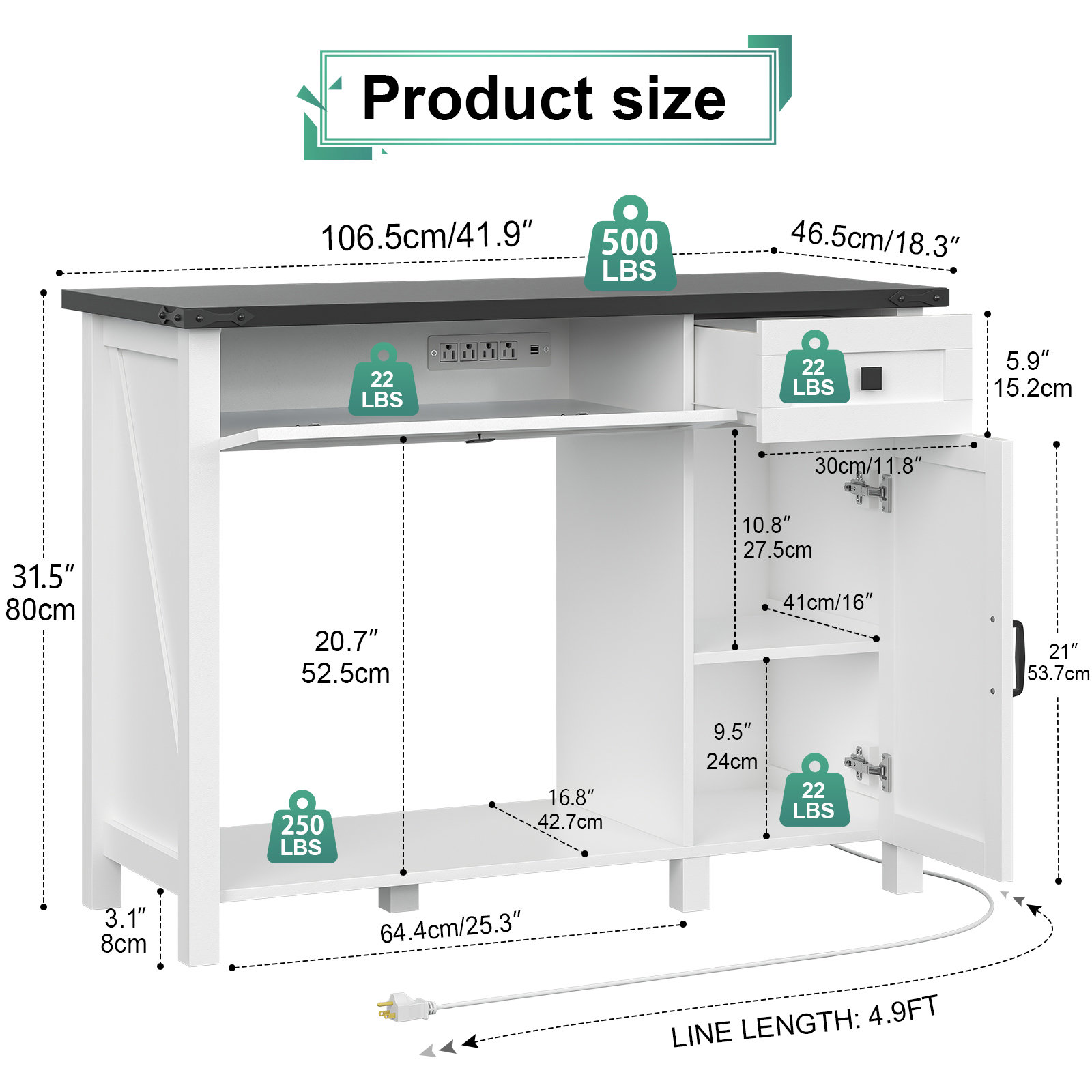 Tucker Murphy Pet™ 40 Gallon Aquarium Stand With Charging Station ...