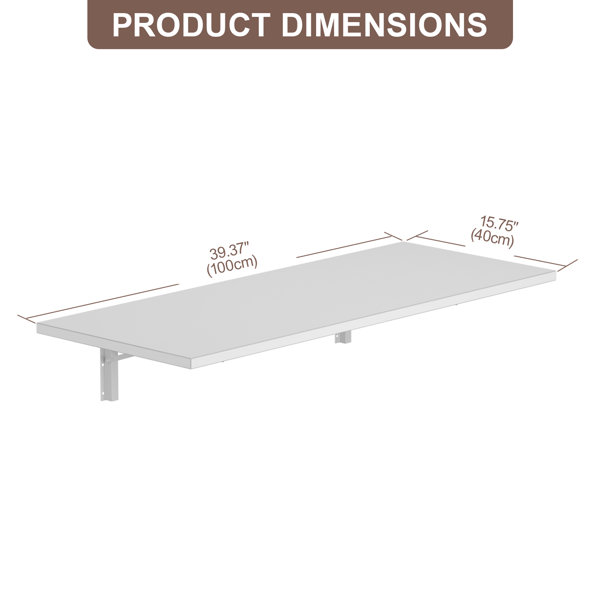 Ebern Designs Wall Mounted Desk,Floating Folding Table with Heavy-Duty ...