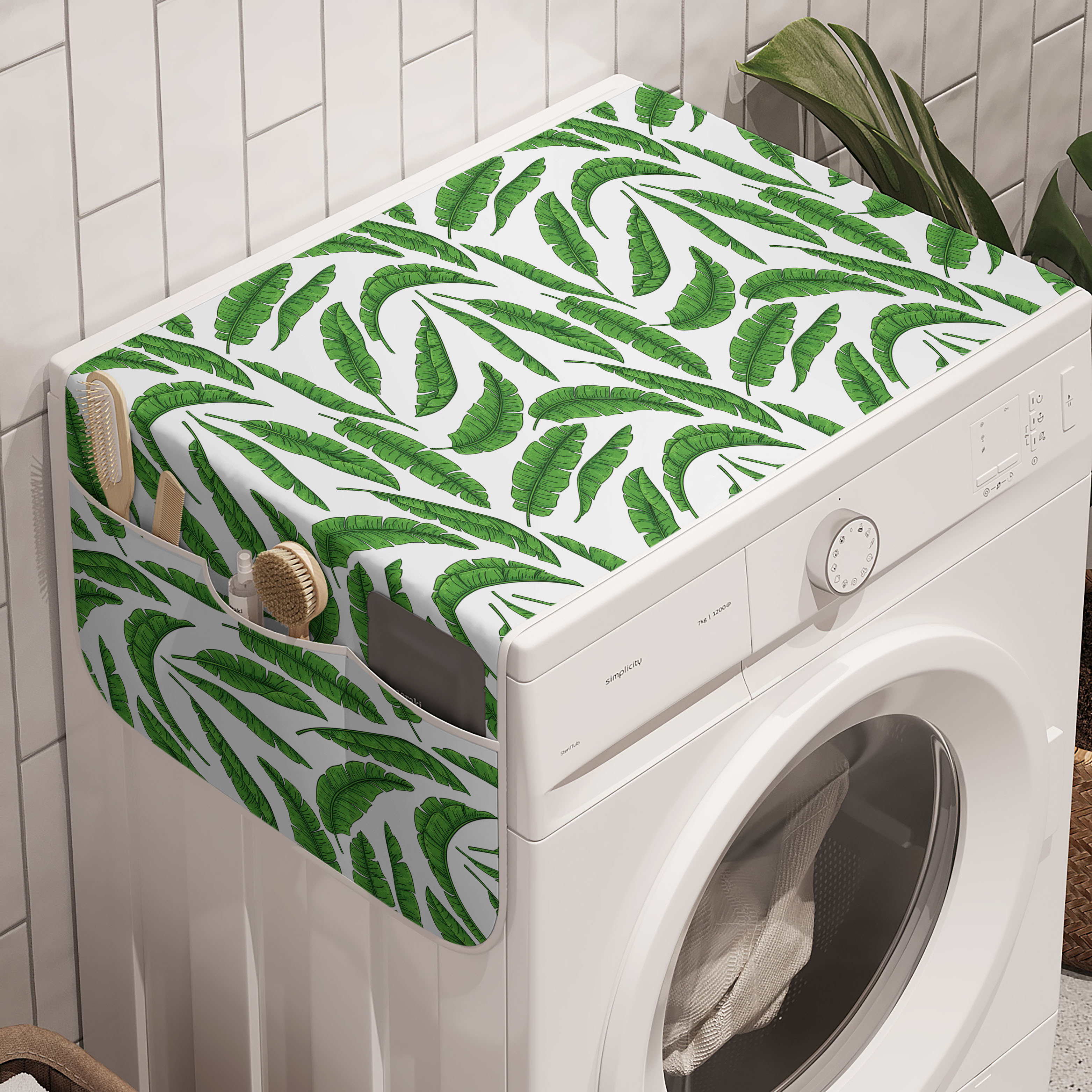 East Urban Home Banana Leaf Washing Machine Organizer Pack of 2 47" x ...