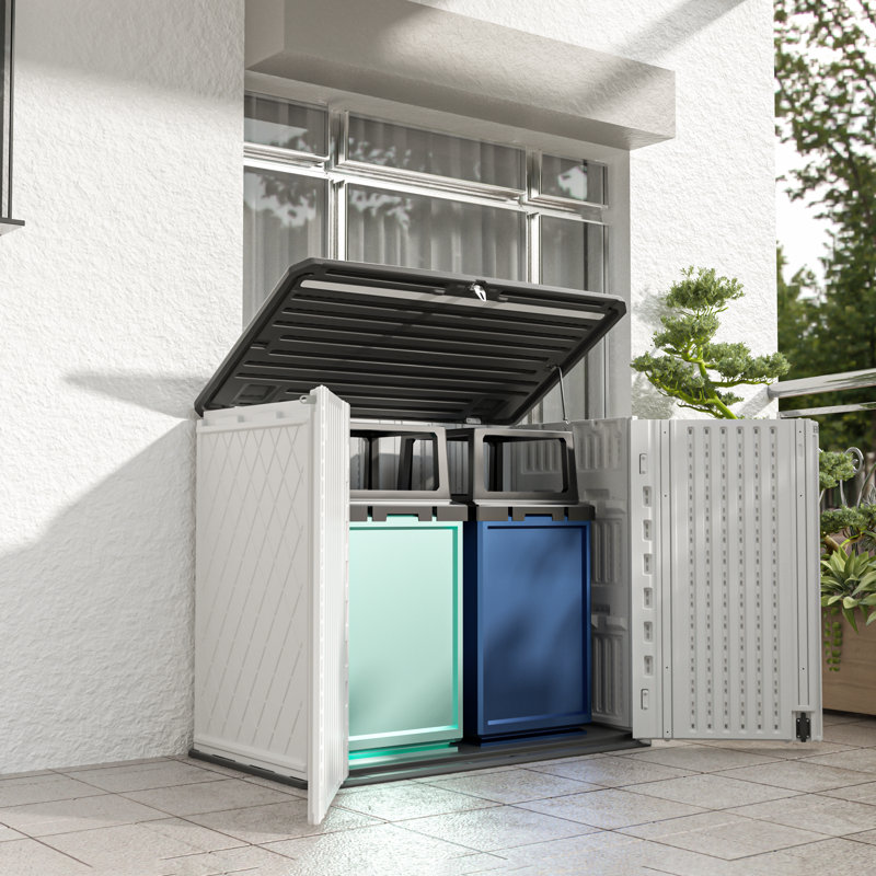 KINYING 4 ft. 2 in. W x 2 ft. 4 in. D Resin Garage Shed | Wayfair