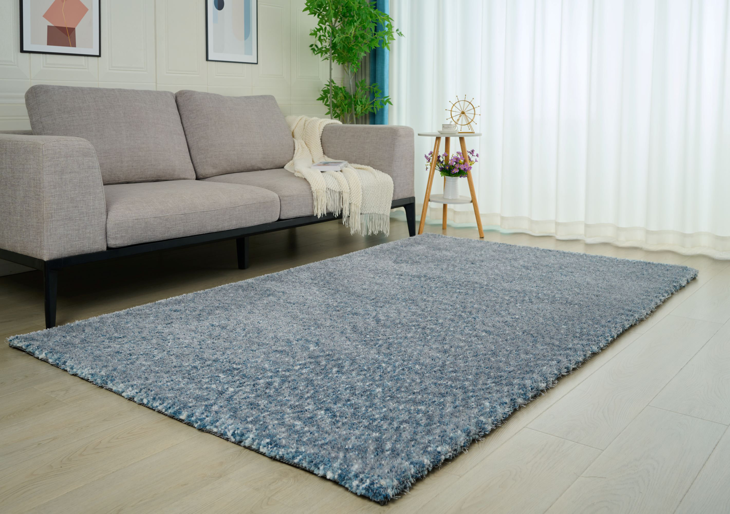 Latitude Run® Burgan Hand Woven Thick Blue Area Rug - Wayfair Canada