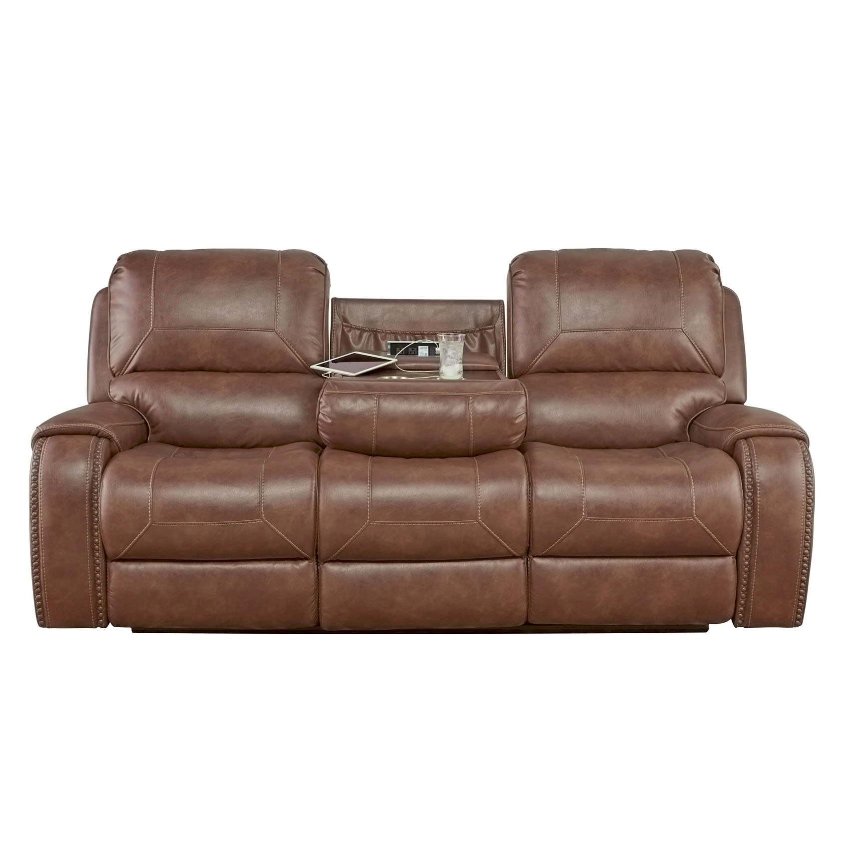 Latitude Run® Reclining Sofa with Storage Console and USB Port | Wayfair