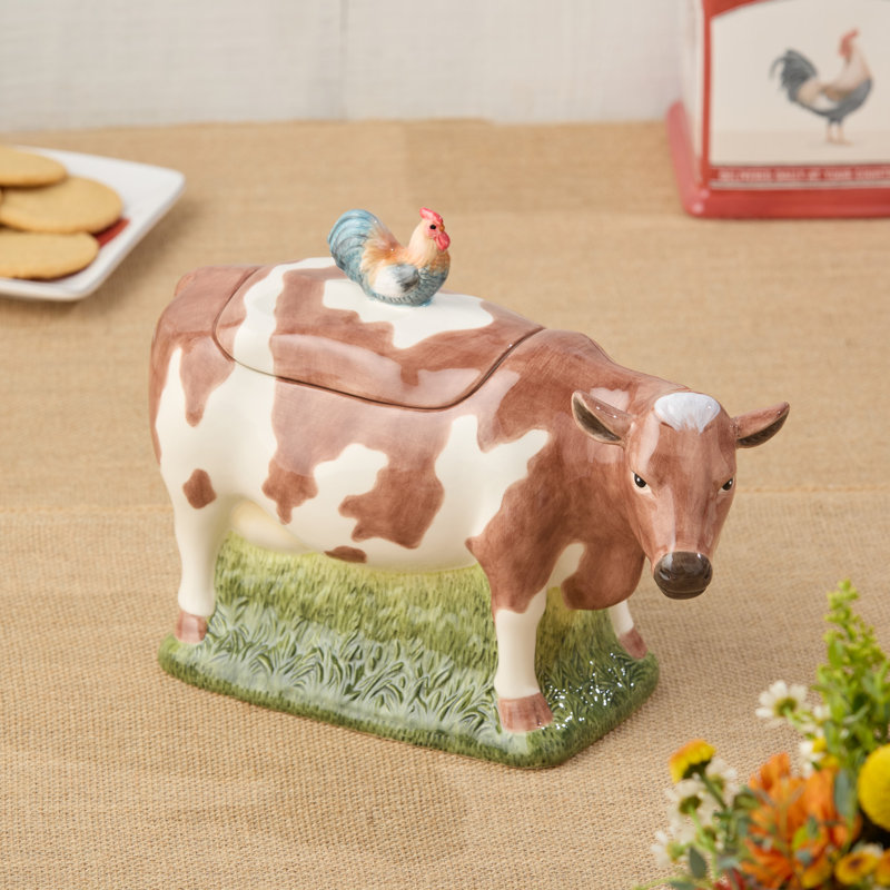 Certified International Vintage Farm 3-D Cow Cookie Jar | Wayfair