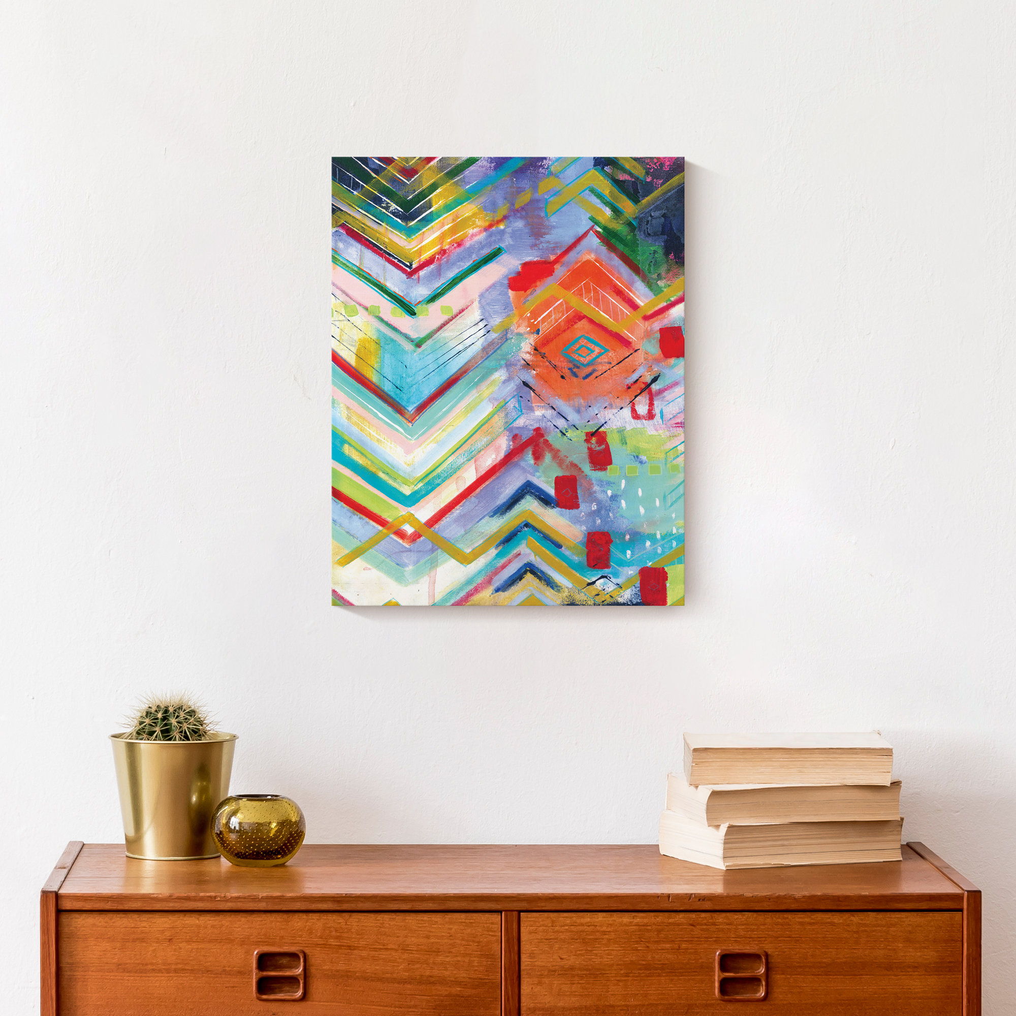 Union Rustic Wild Color Chevron On Canvas Print | Wayfair