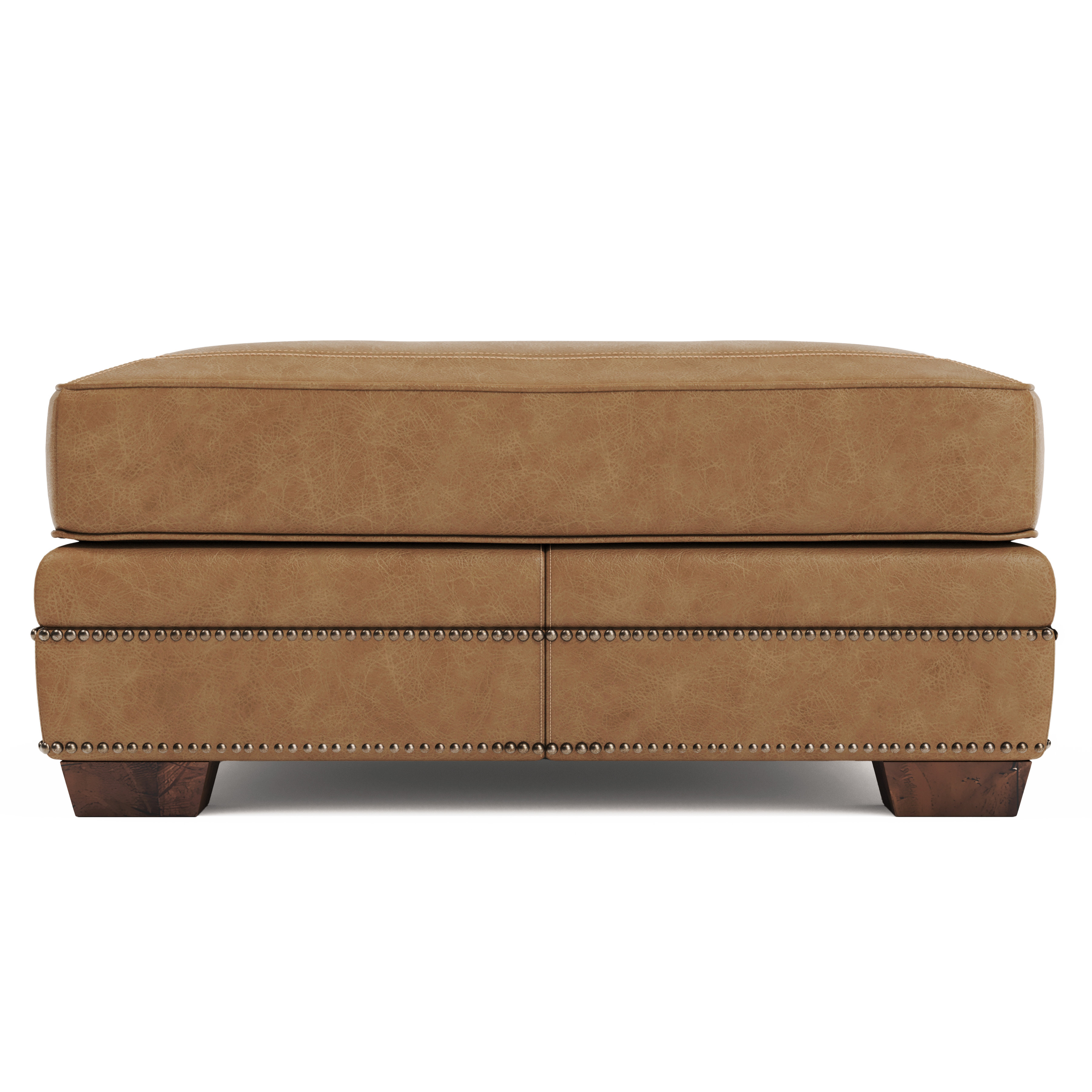 Bernhardt Grandview Square Leather Cocktail Ottoman | Perigold