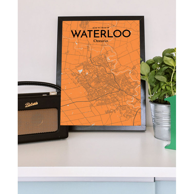 OurPoster.com Waterloo City Map On Paper Print - Wayfair Canada