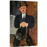 Global Gallery 'Seated Man (Leaning on a Cane)' by Amedeo Modigliani ...
