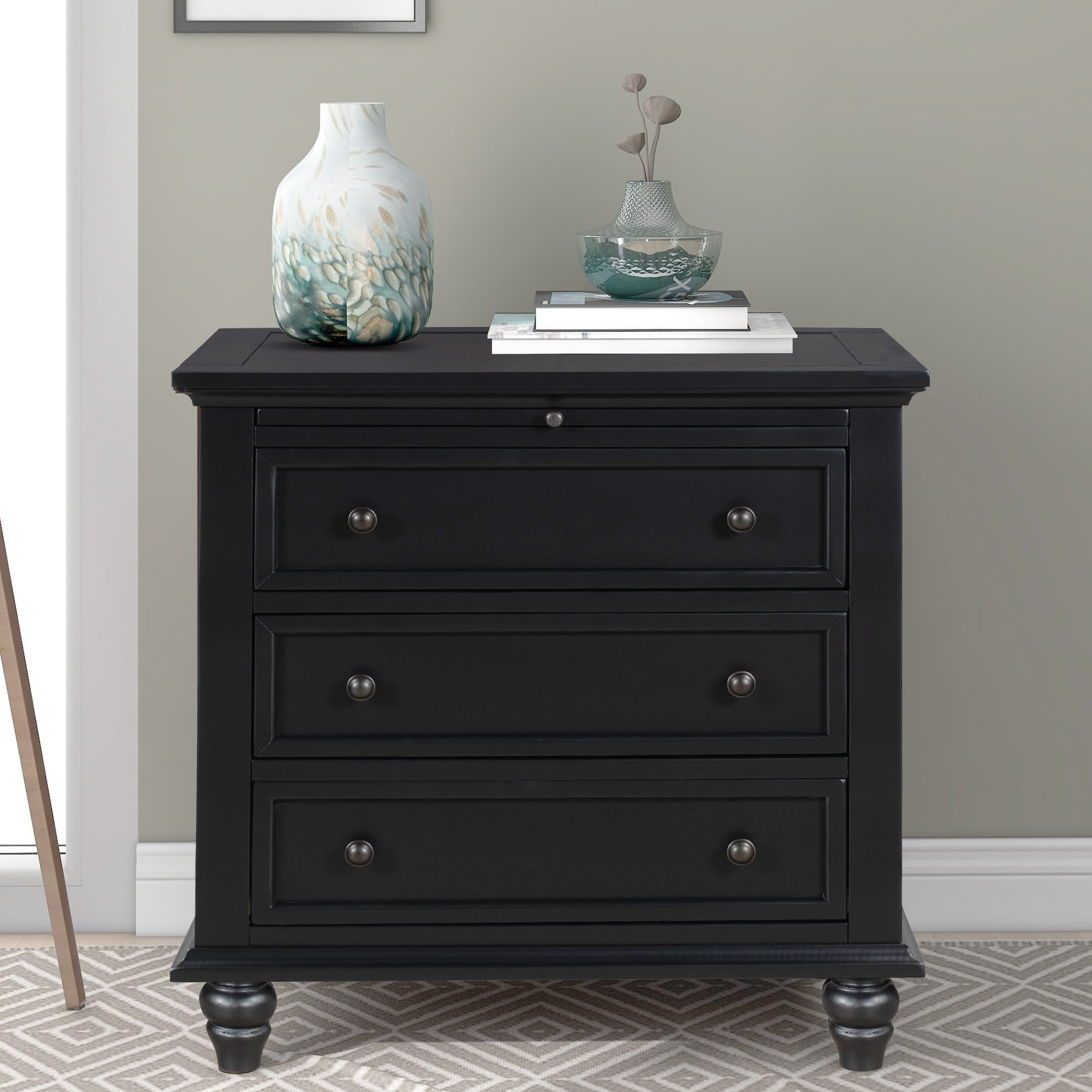 Darby Home Co Strawn 3-Drawer Storage Wood Cabinet End Table with Pull ...