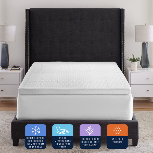 BodiPEDIC 3-Inch Zoned Comfort Memory Foam Mattress Topper & Reviews ...