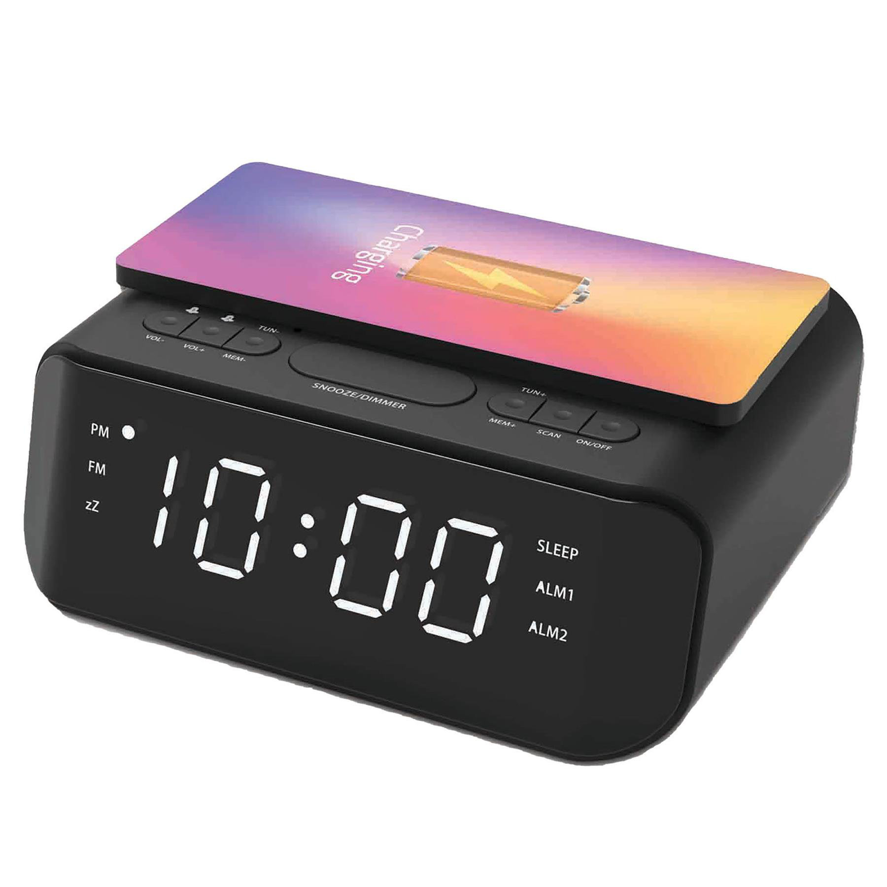 17 Stories Atlas Alarm Clock Radio with Wireless Charging Pad | Wayfair ...