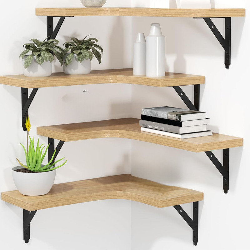 Latitude Run® Corner Floating Shelves Wall Mounted Set of 4,Storage ...