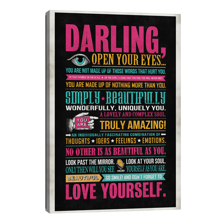 Happy Larry 'Darling' Painting Print on Wrapped Canvas | Wayfair.co.uk