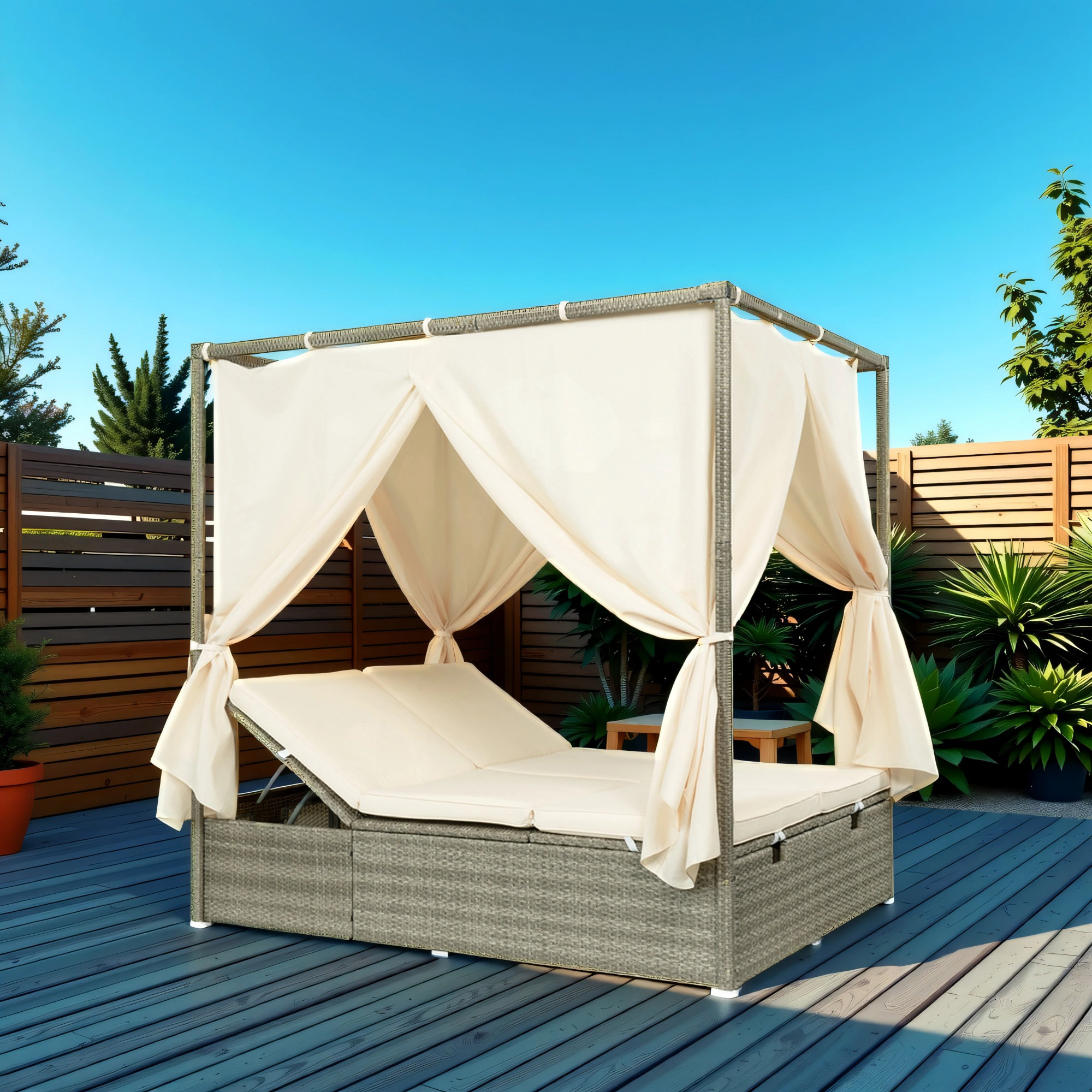 Ivy Bronx U-shape Adjustable Sunbed Orange - Wayfair Canada