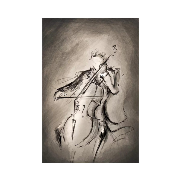 Metro Lane The Cellist by Marc Allante - Wrapped Canvas Painting ...