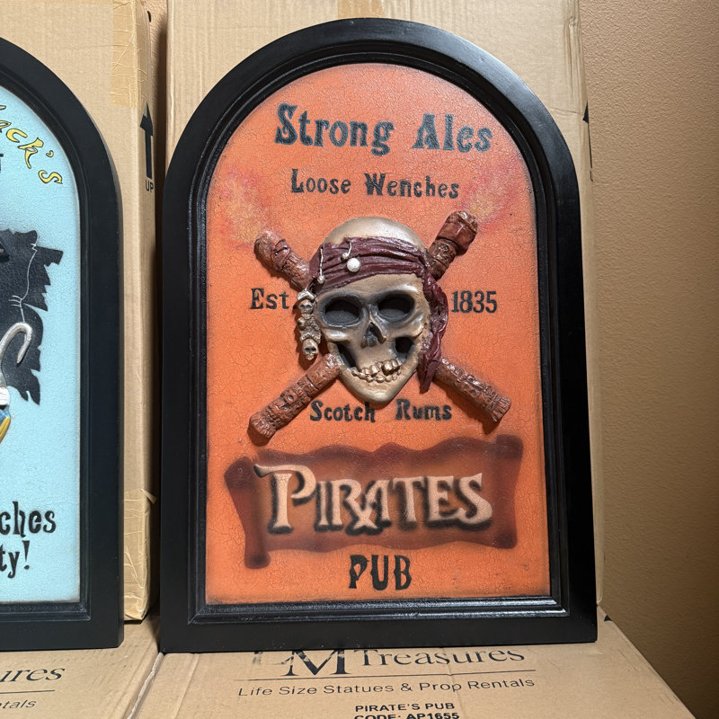 Trinx Pirate Wall Decor Pub Sign Statue | Wayfair