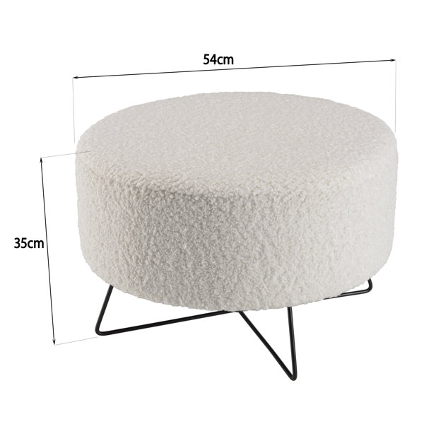 Latitude Run 54Cm Wide Round Footstool Ottoman & Reviews | Wayfair.co.uk
