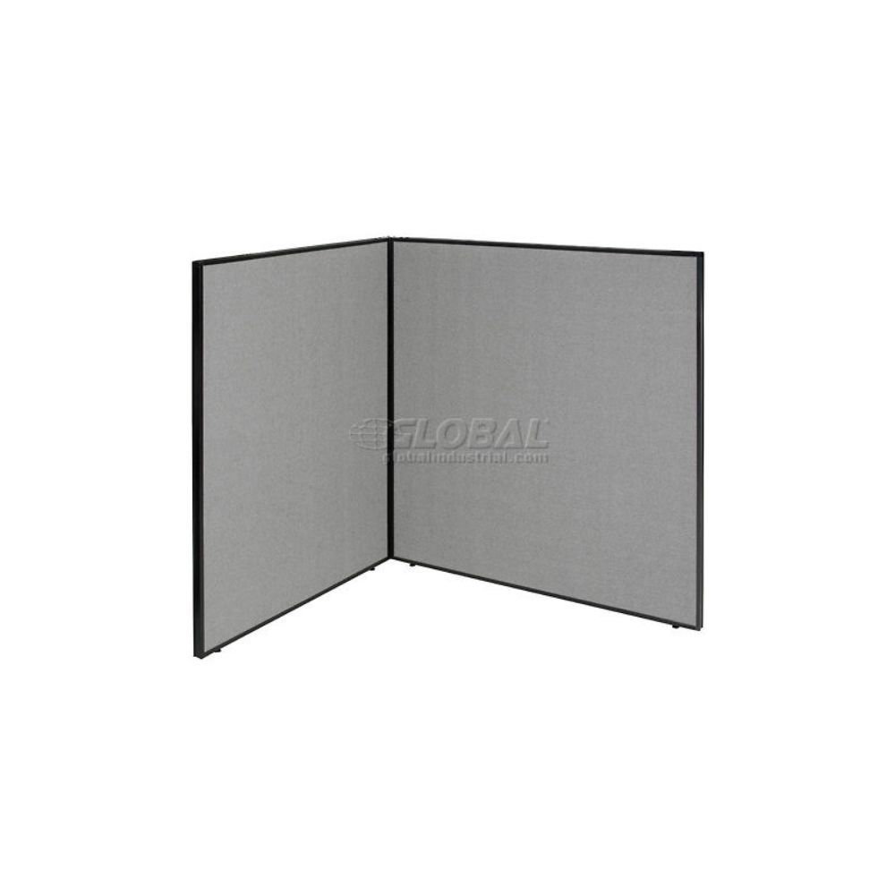 Global Industrial Pre-Configured Partitioned Office Cubicle Starter Kit ...