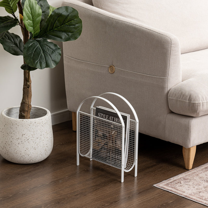 Ebern Designs White Metal Decorative Magazine Racks Holder | Wayfair