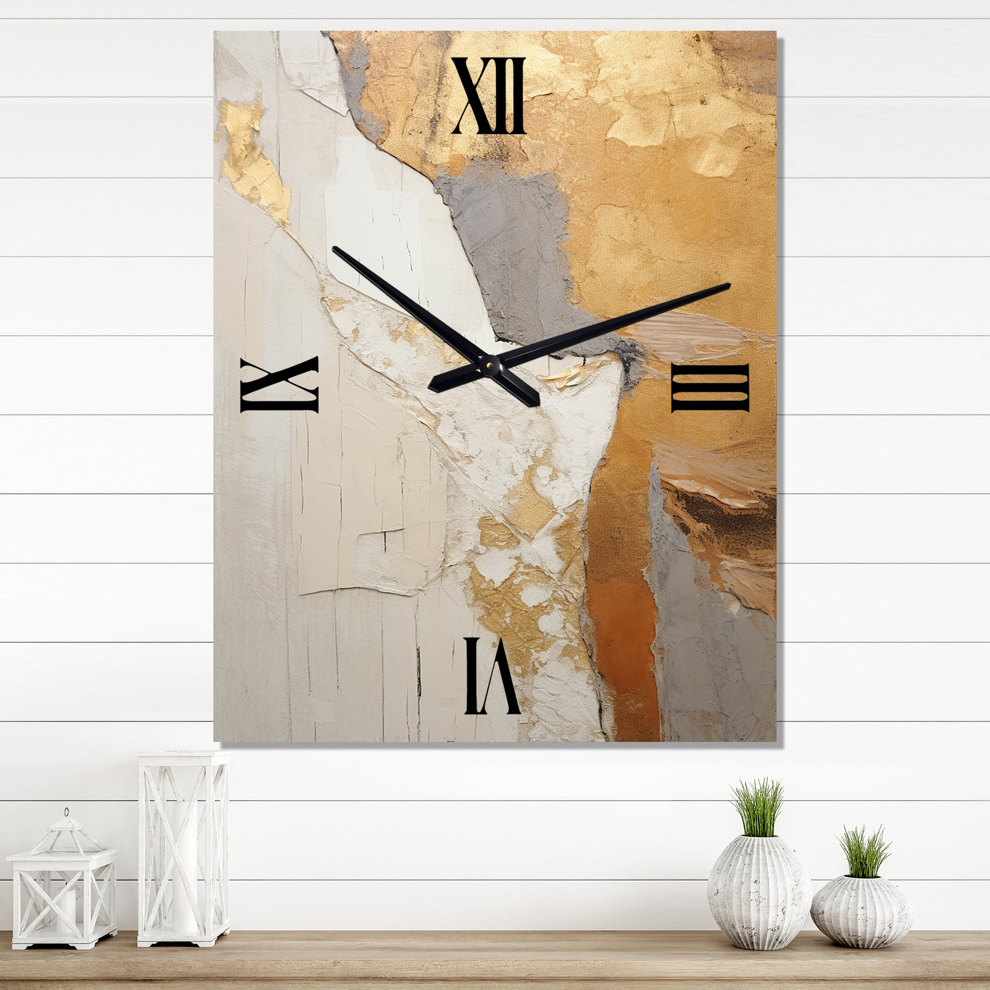 East Urban Home Gwenivere - Abstract Collages Wall Clock Oversized ...