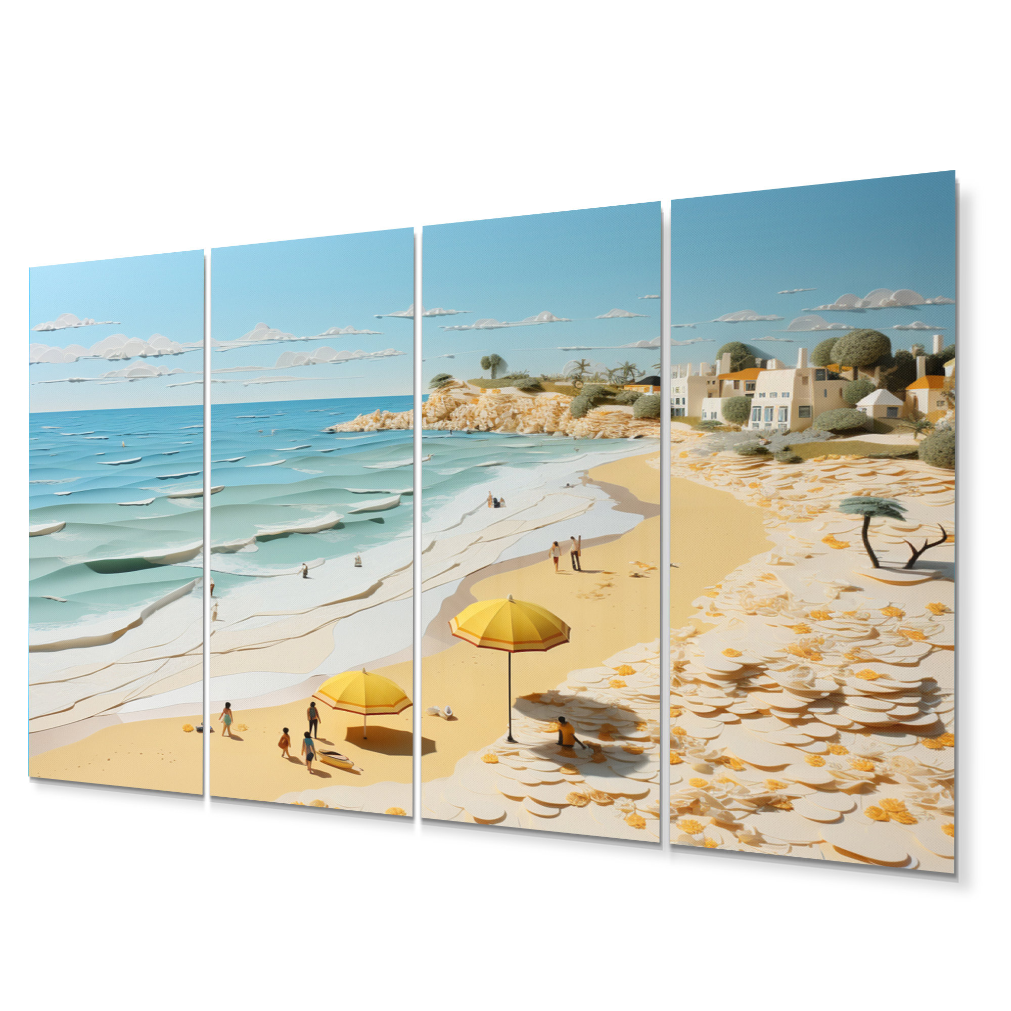 Design Art Coastal Beachside Wanderer Papercut - Nautical & Beach Metal ...