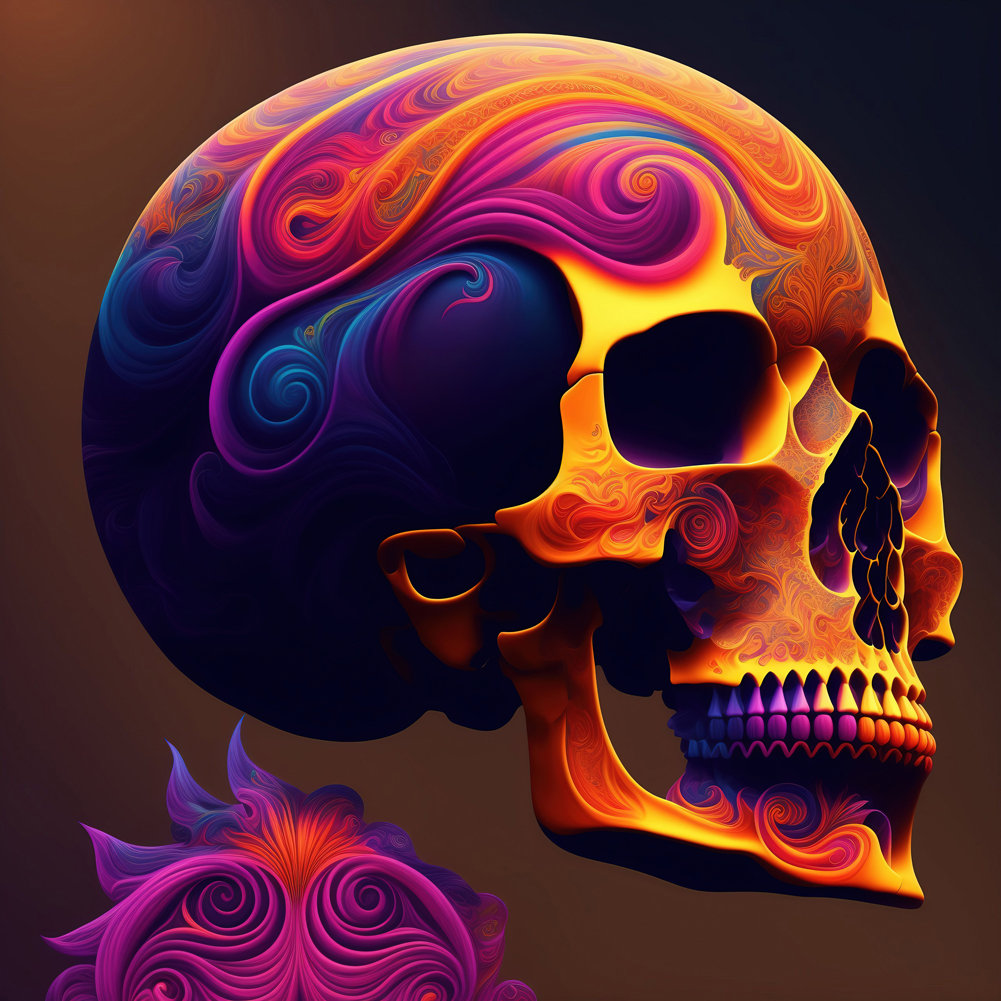Trinx Day of the Dead Floating Skull by Stephen Chambers - Wrapped ...