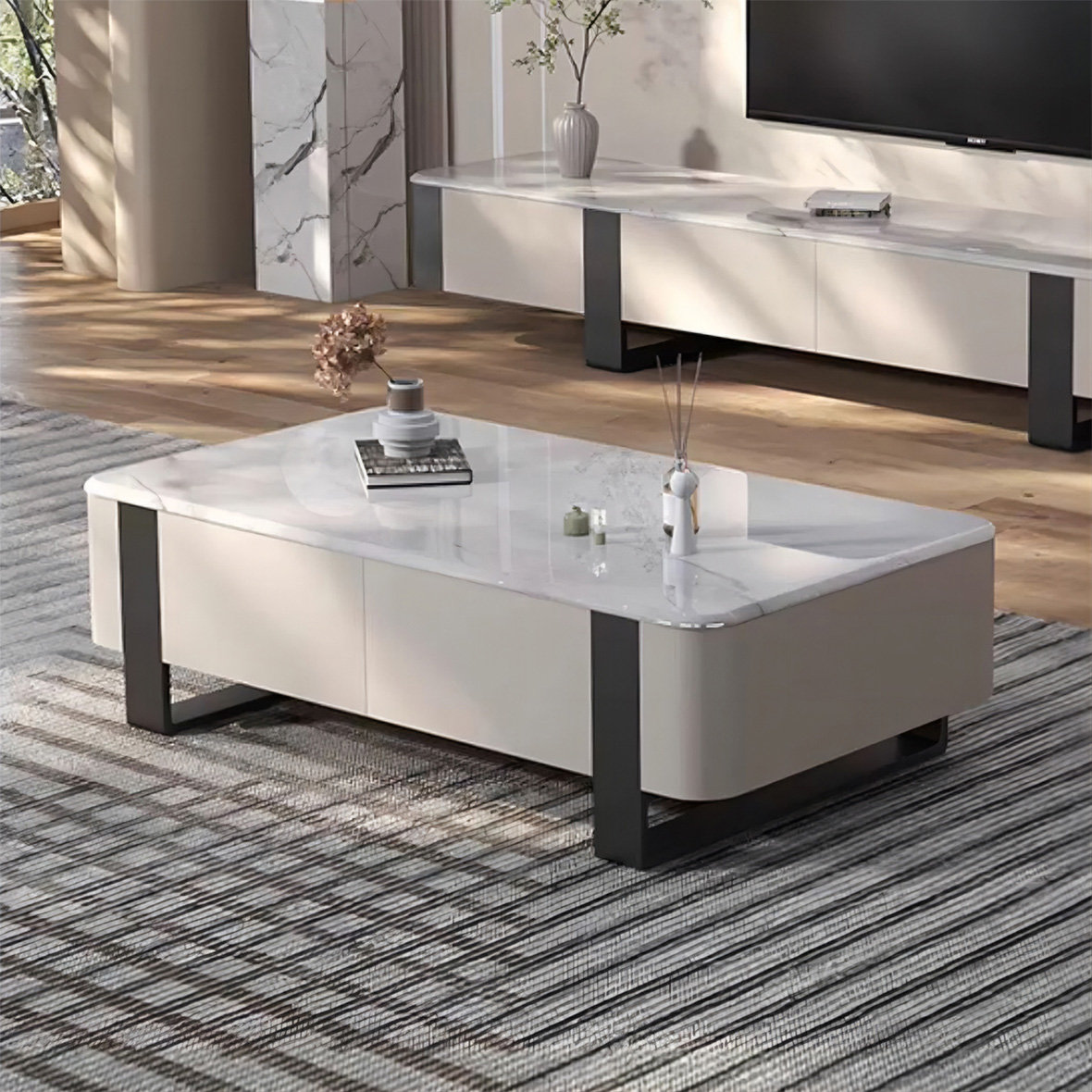 Orren Ellis Crystal stone Rectangular Coffee Table - Wayfair Canada