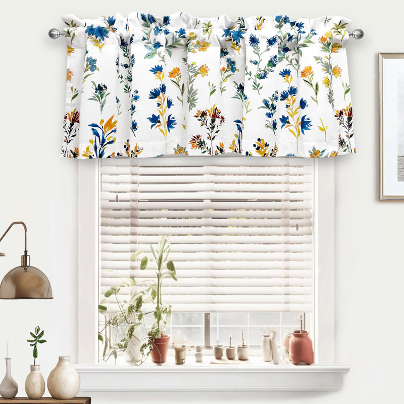 Red Barrel Studio® Jaeven Floral Tailored 52'' W Window Valance ...