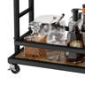 17 Stories Rustic Brown 4-Tier Rolling Wine Cart: Wine Rack, Glass ...