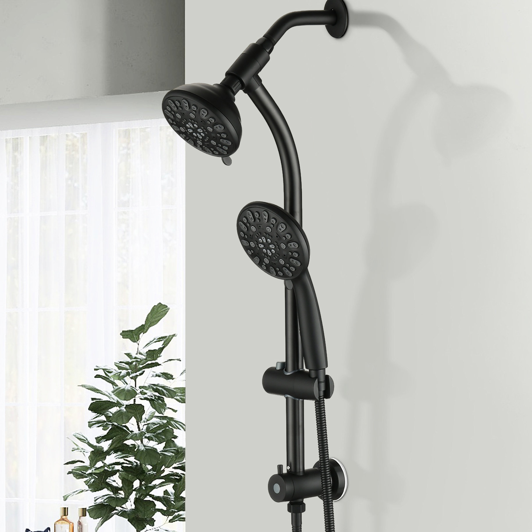 Kivaritio 26" Drillless Stainless Steel Sliding Rod Assembly Dual ...