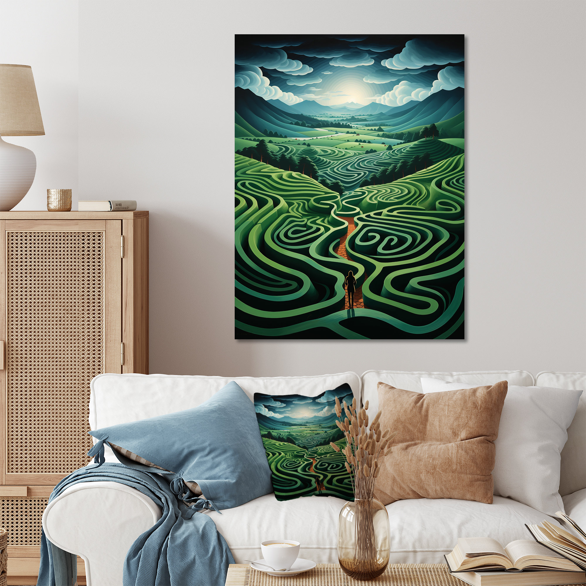 Ivy Bronx Emerald Maze Surreal Illusions - Surrealism Metal Wall Art ...