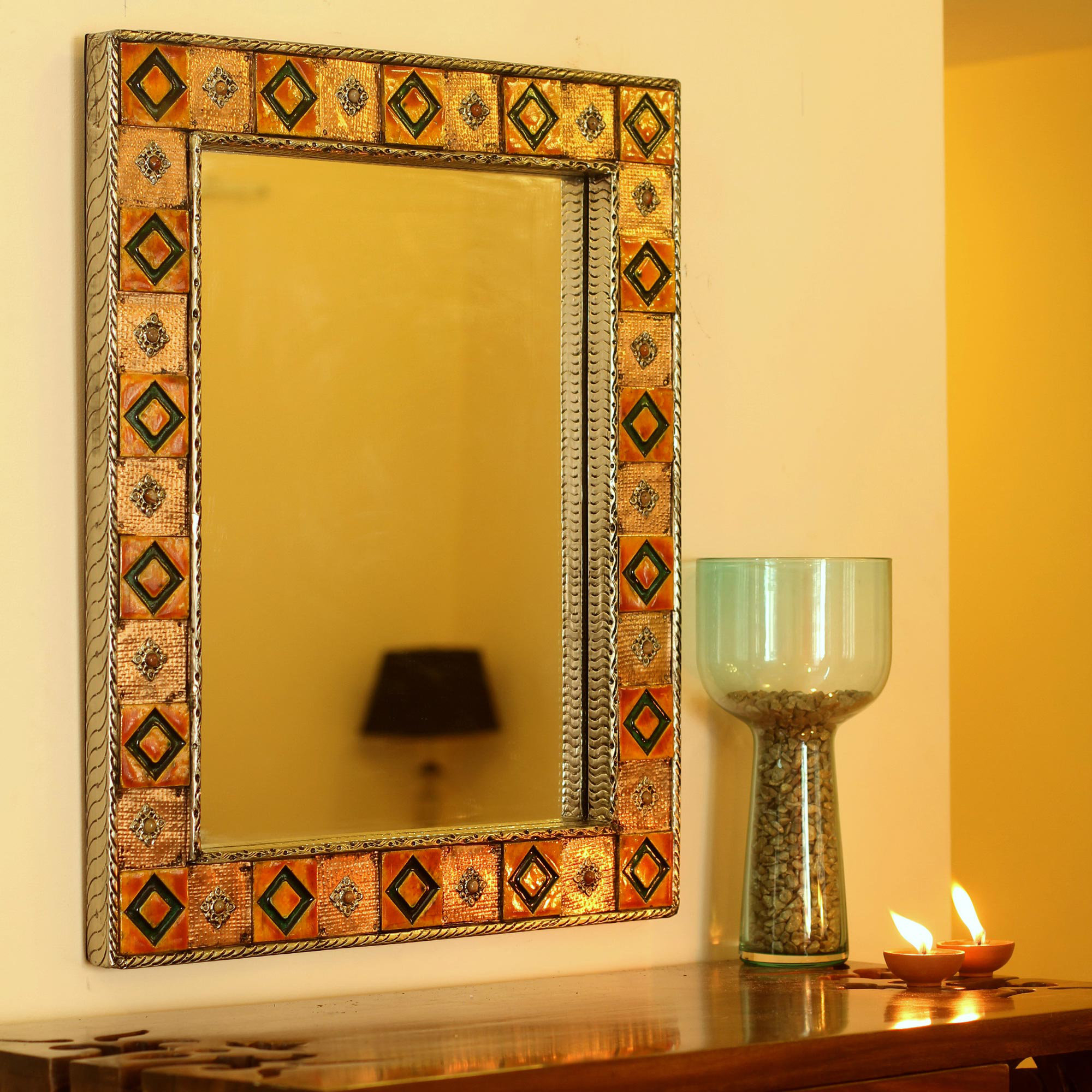 World Menagerie Briery Repoussé Modern & Contemporary Accent Mirror ...