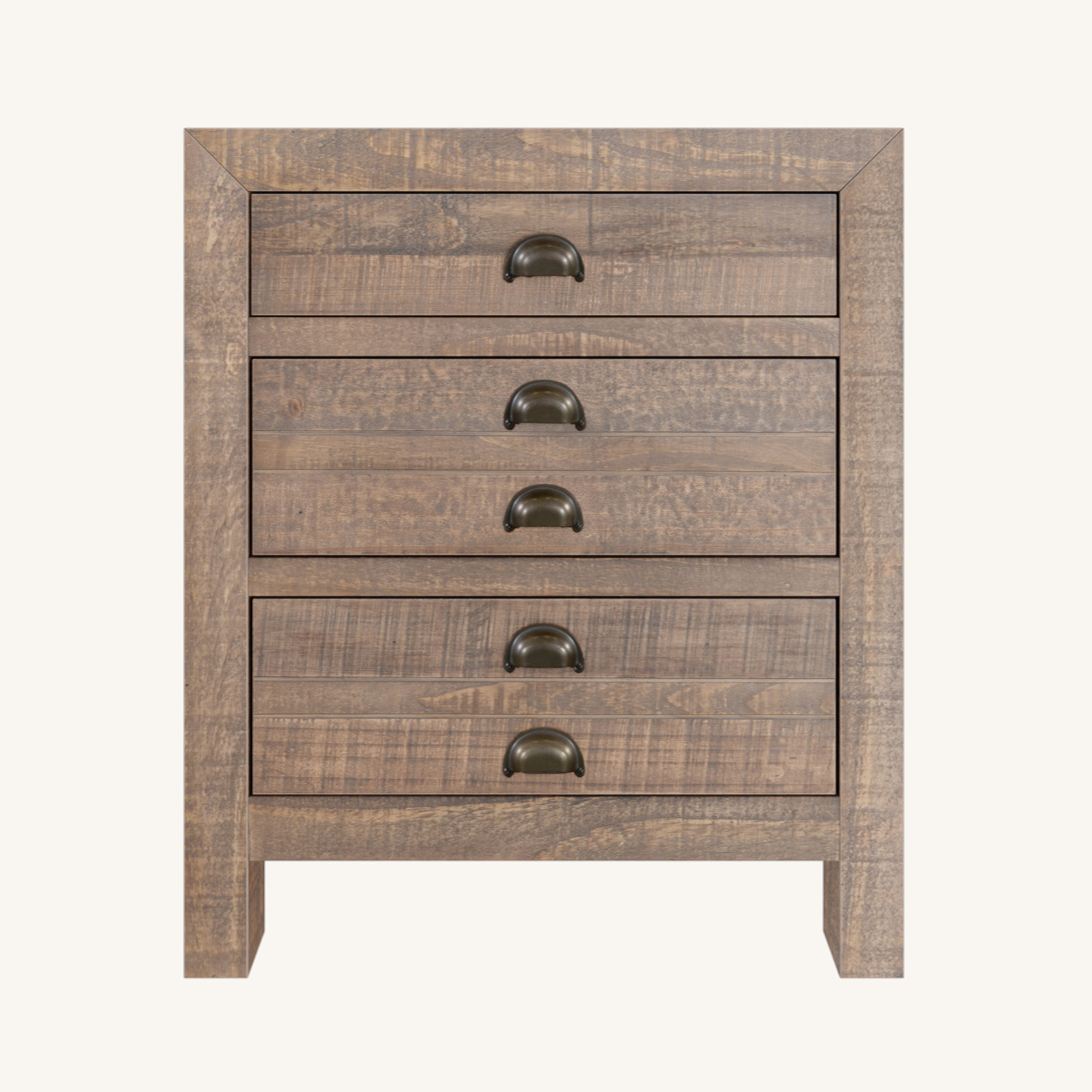Ophelia & Co. Rustic Farmhouse Style Three-Drawer Solid Pine Wood ...