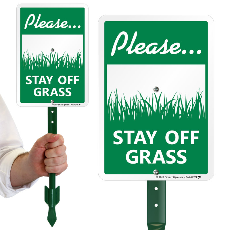 SmartSign Please, Stay off Grass Sign and Stake Kit | Wayfair
