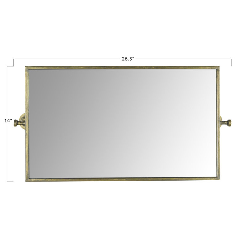 Steelside™ Friedman Antique Metal Framed Rectangle Wall Mirror ...