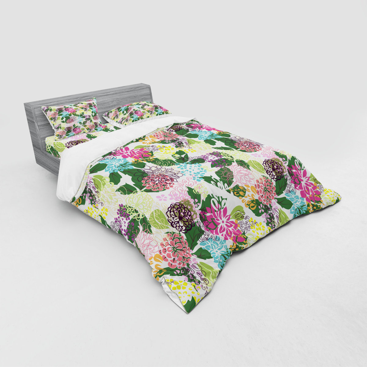 Ambesonne Pink/Green Microfiber Coastal Duvet Cover Set | Wayfair
